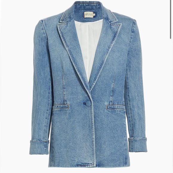 Alice + Olivia | Jackets & Coats | Alice Olivia Light Blue Denim Blazer ...